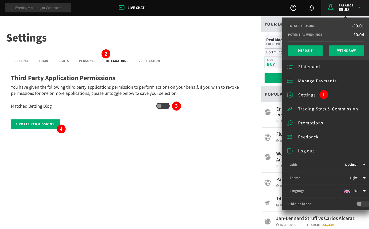 Unlinking and Relinking your Smarkets Account - Matched Betting Blog